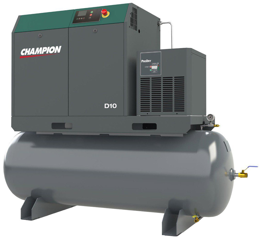 Champion D 7.5 HP Rotary Screw Air Compressor, 80 Gallon, With Dryer ...
