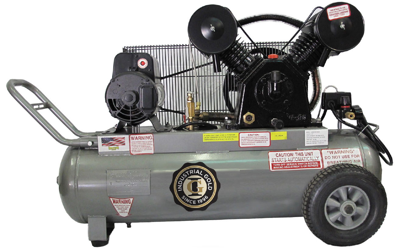 Industrial Gold Contractor Electric Series Piston Air Compressor | Air ...