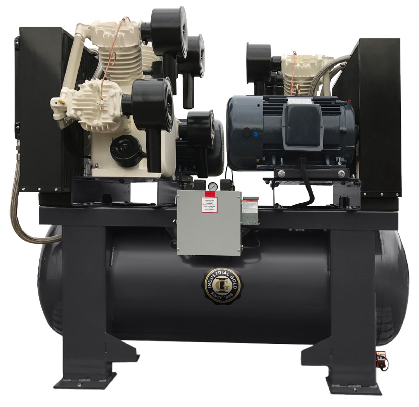 Industrial Gold Duplex Oilless Piston Air Compressor | Oilless Piston ...