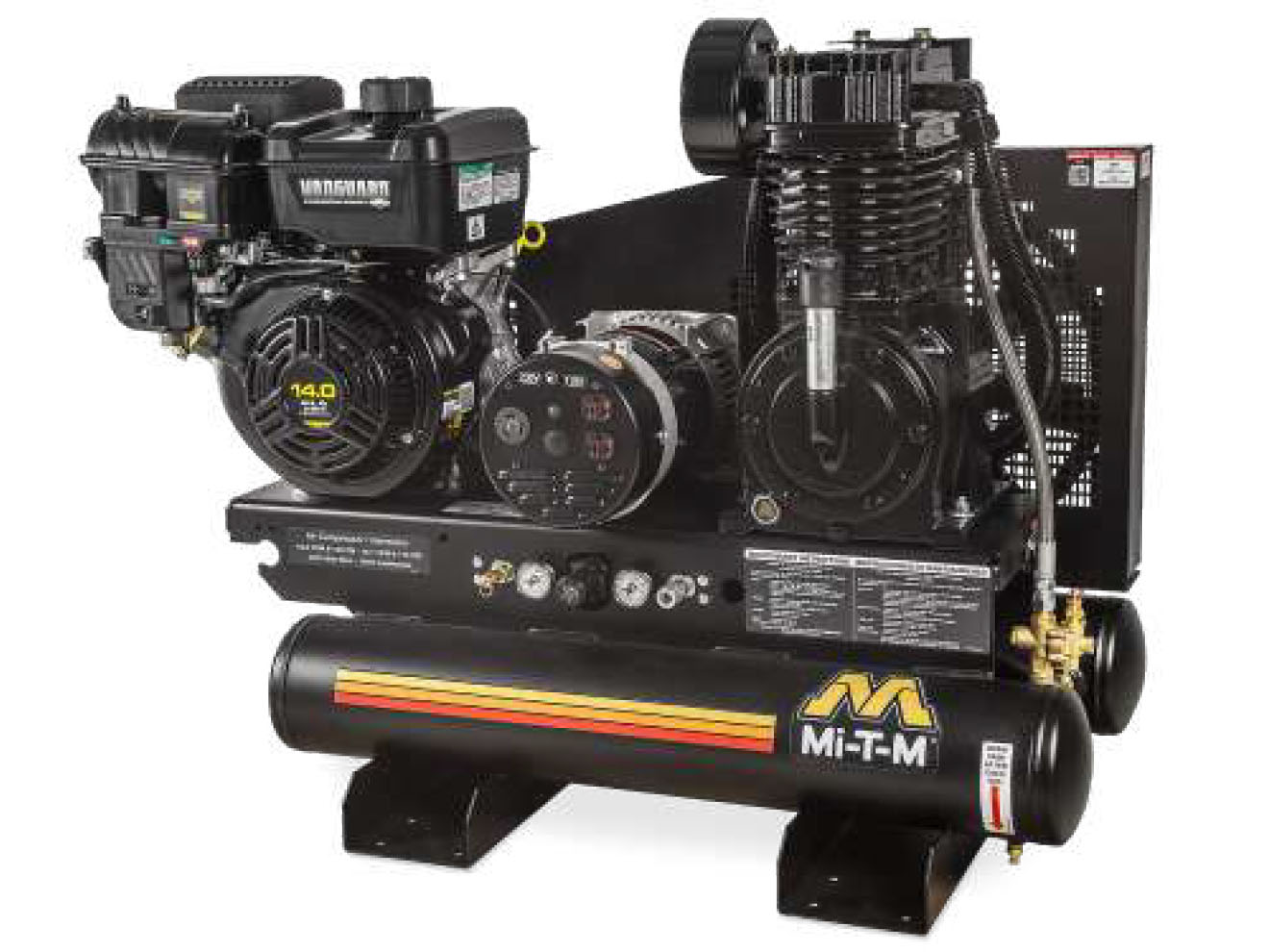Mi-T-M Gas Powered Piston Air Compressor with Generator | Two Stage ...