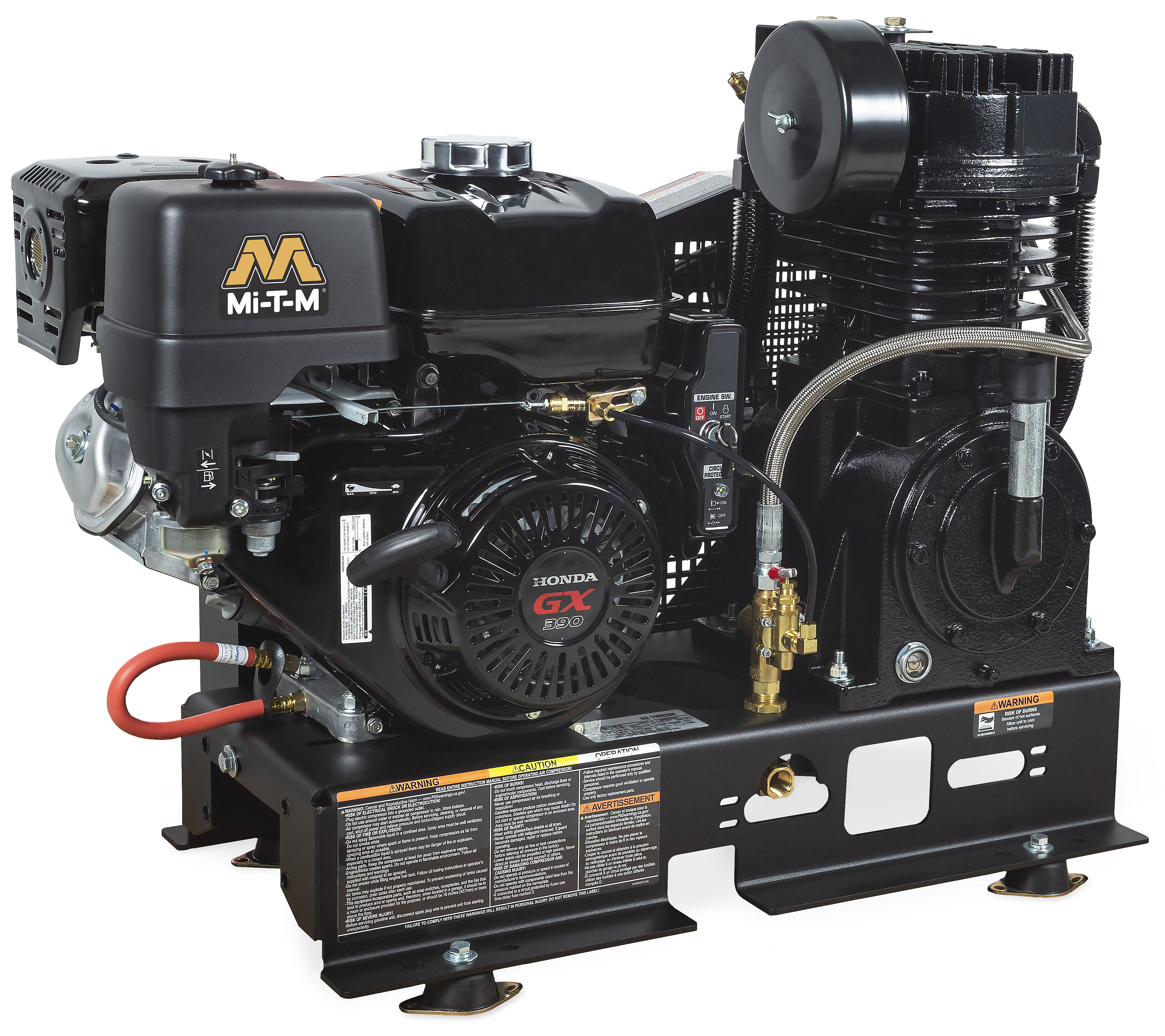 Mi-T-M 30/80 Gal Industrial Two Stage 29 CFM Gasoline Compressor | Gas ...