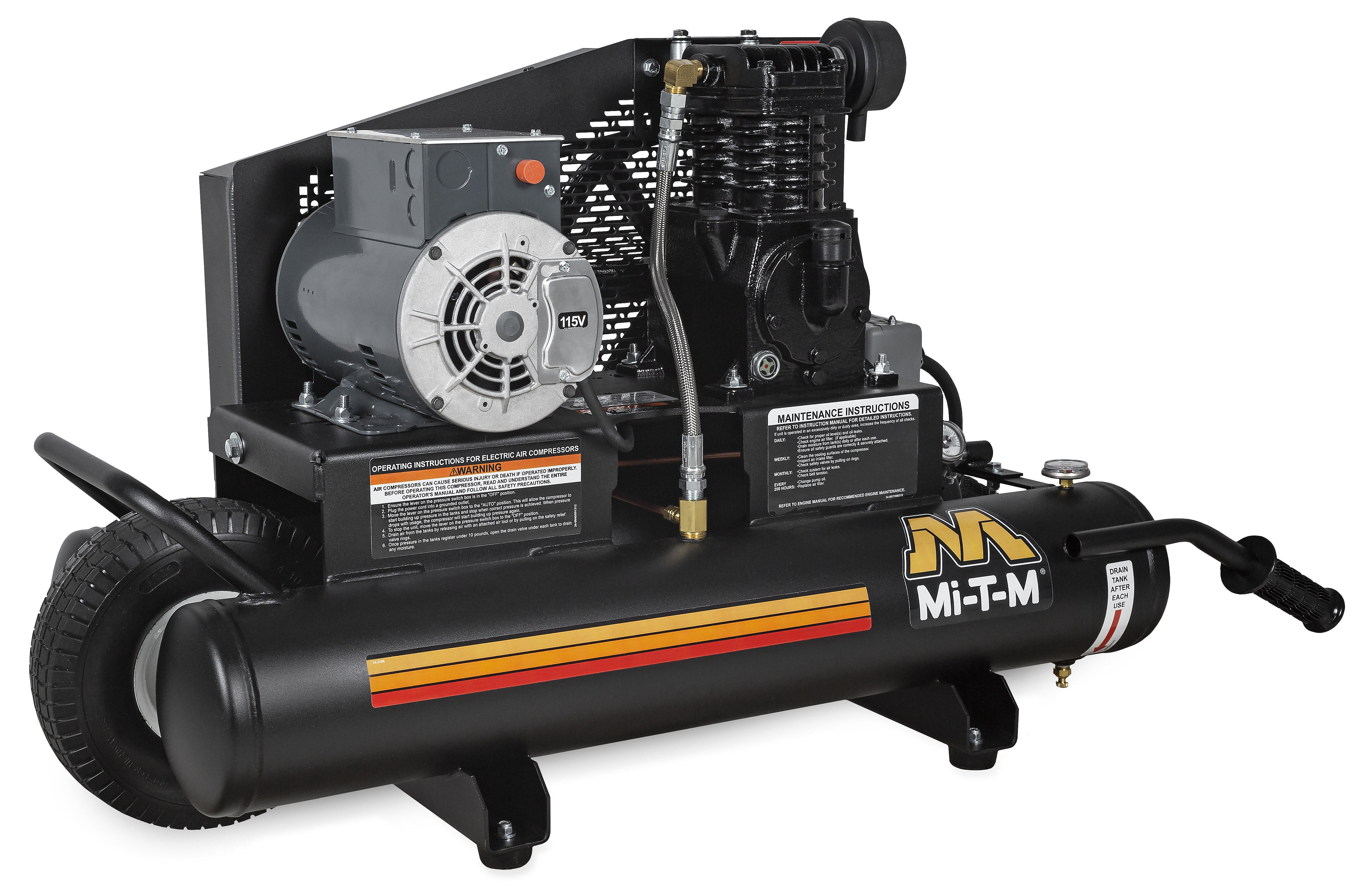 Mi-T-M 8 Gal Industrial Single Stage Electric Air Compressor | Air ...