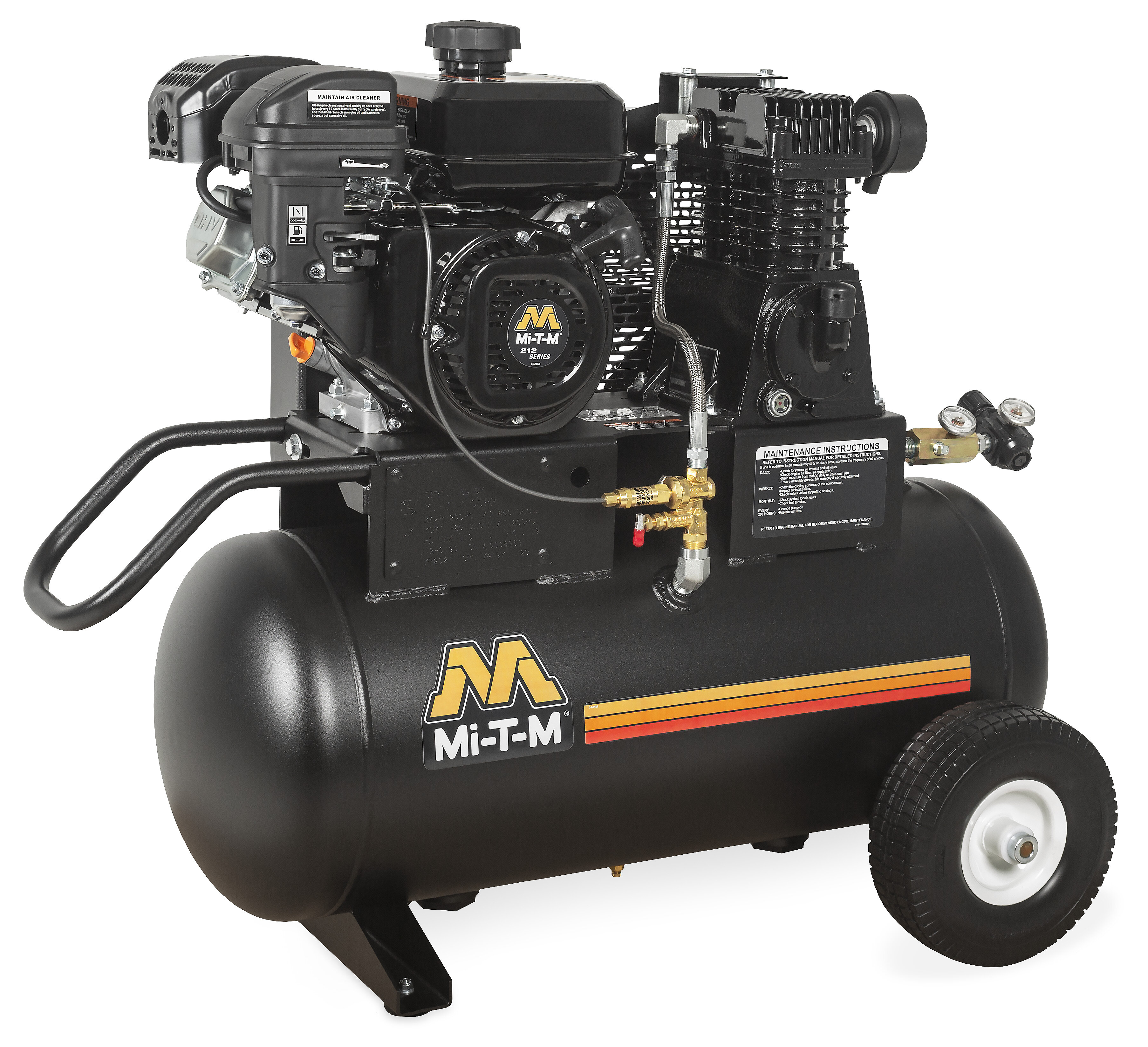 Mi-T-M 20 Gal Industrial Single Stage Gasoline Air Compressor | Gas ...