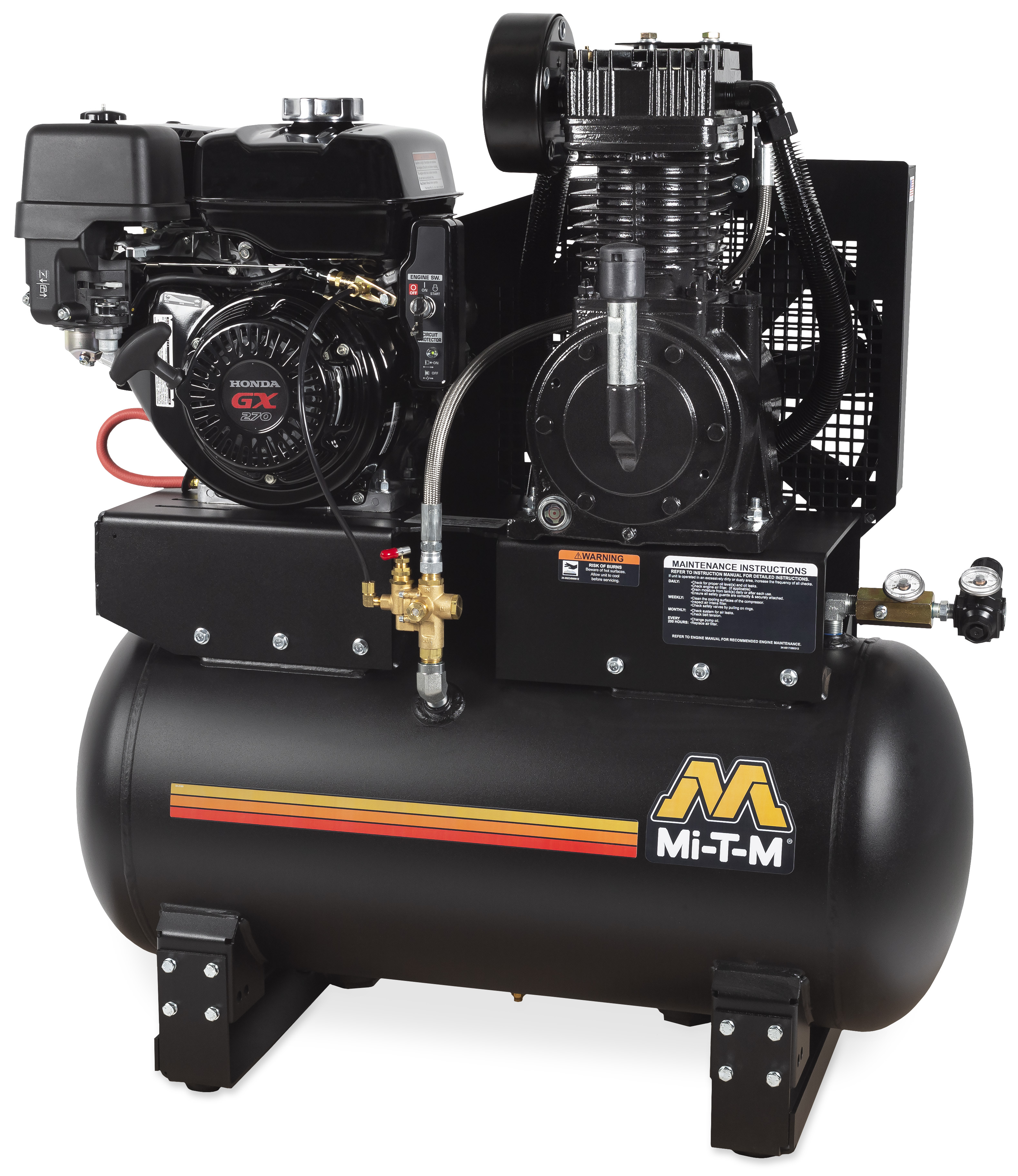 Mi-T-M Industrial Two Stage 17.2 CFM Gasoline Air Compressor | Gas ...