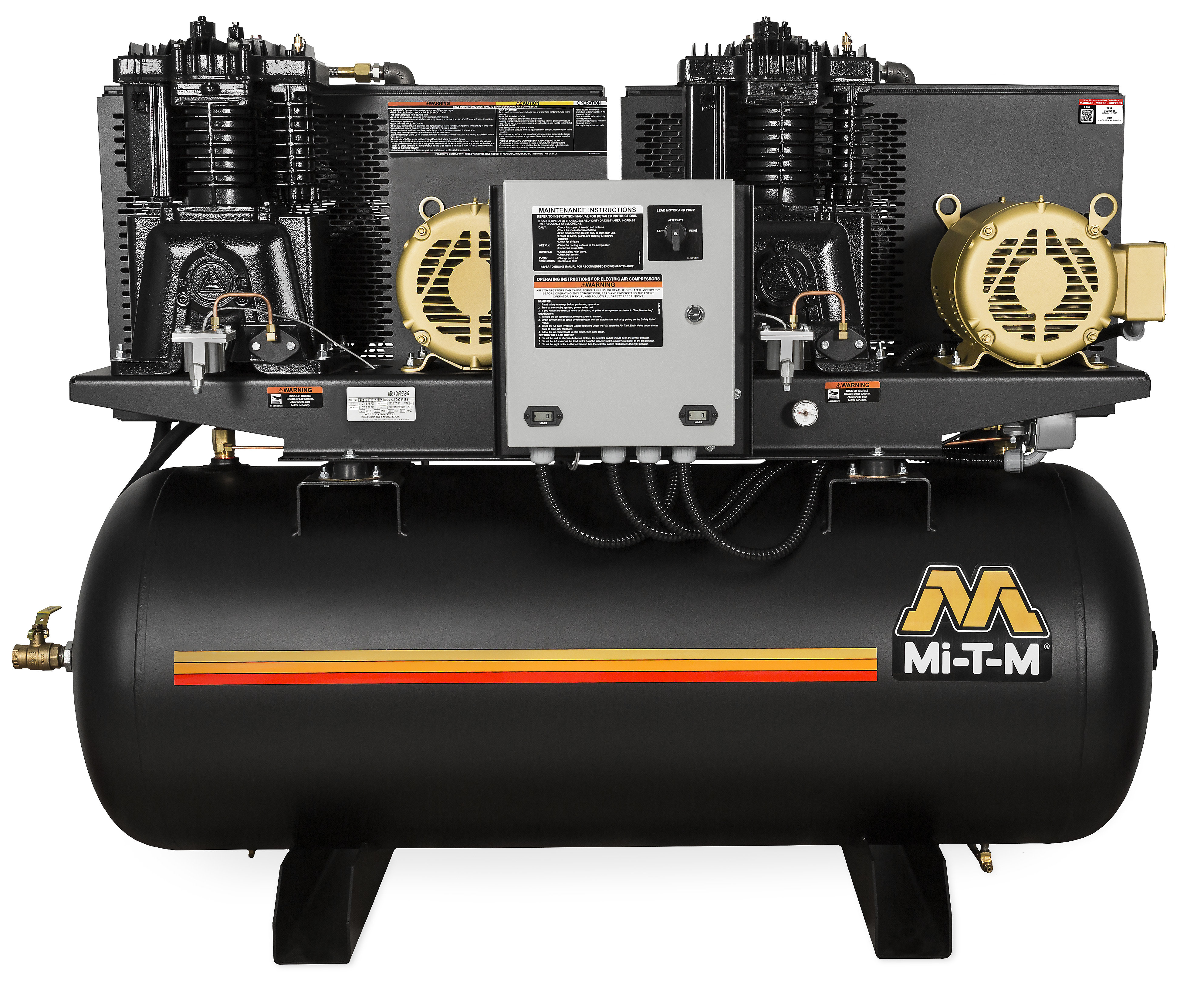 Mi-T-M, ACD-Series 5 & 7.5 HP Industrial Two-Stage Duplex Piston Air ...