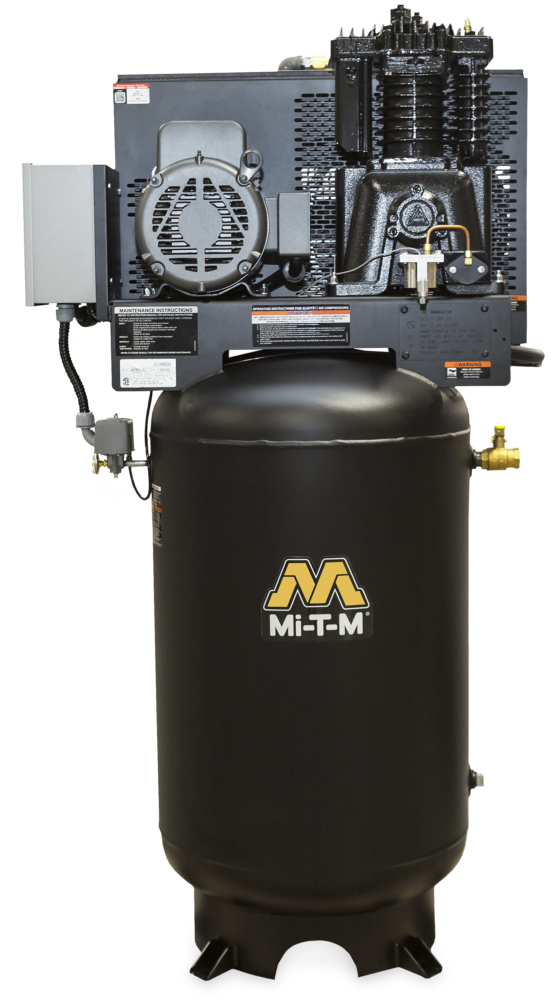Mi-T-M, ACS-Series 5 & 7.5 HP Industrial Two-Stage Simplex Piston Air ...