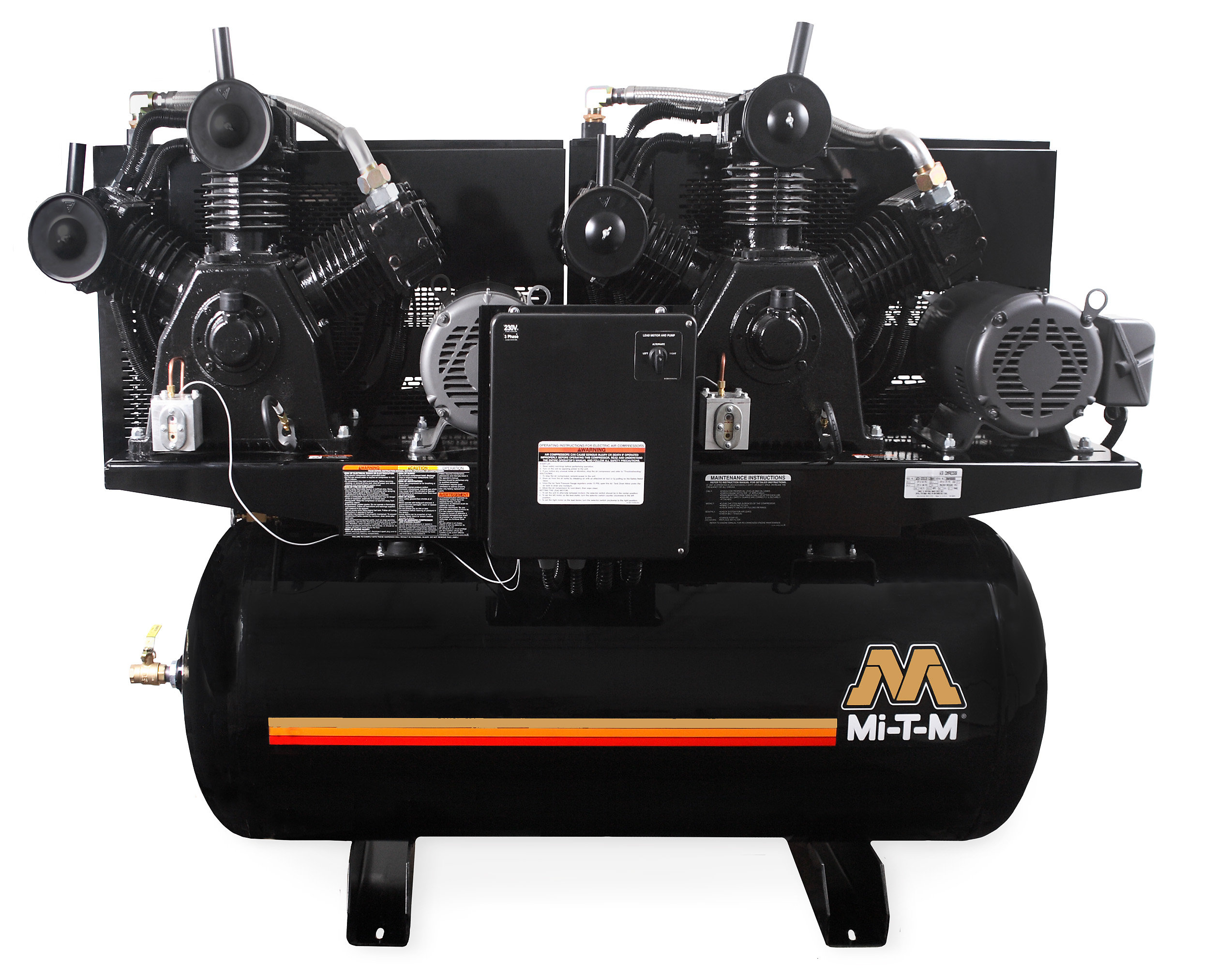 Mi-T-M, AED-Series 15 HP Industrial Two-Stage Duplex Piston Air ...