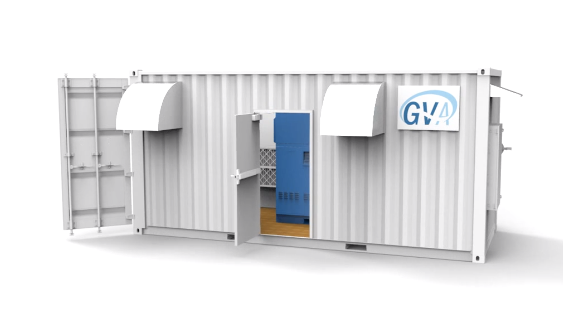 50 HP Rotary Screw Compressor with Dryer and Filtration System in 20ft ...